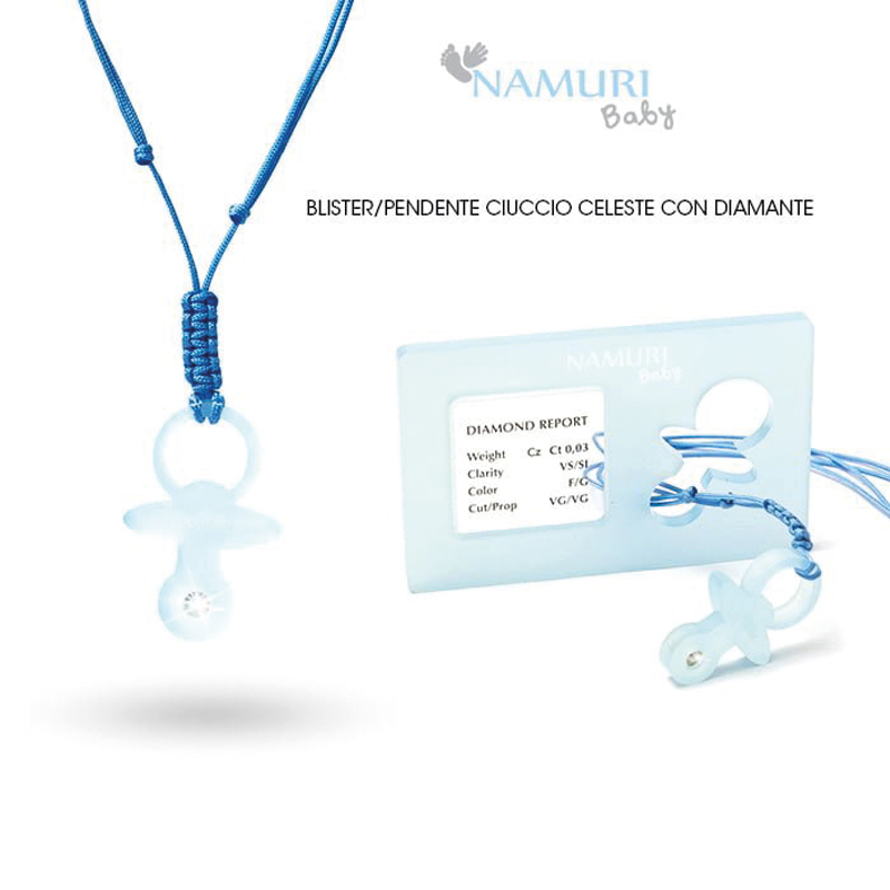 Ciondolo “Ciuccio” Blu con Diamante Incastonato - Gioielleria Rapisardi