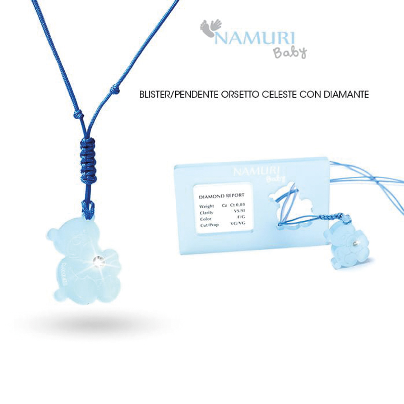 Ciondolo “Orsetto” Blu con Diamante Incastonato - Gioielleria Rapisardi