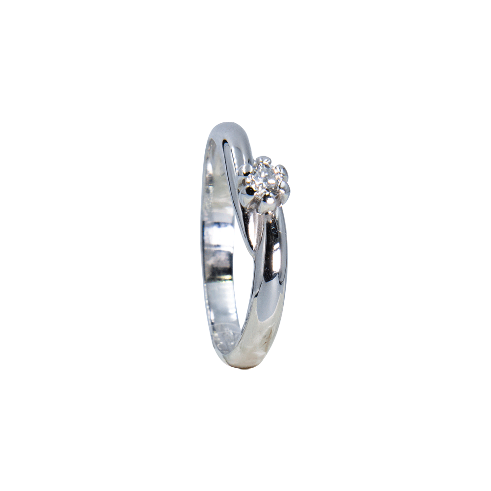 Anello solitario in oro 18kt - 0,11 ct misura 16 - Gioielleria Rapisardi