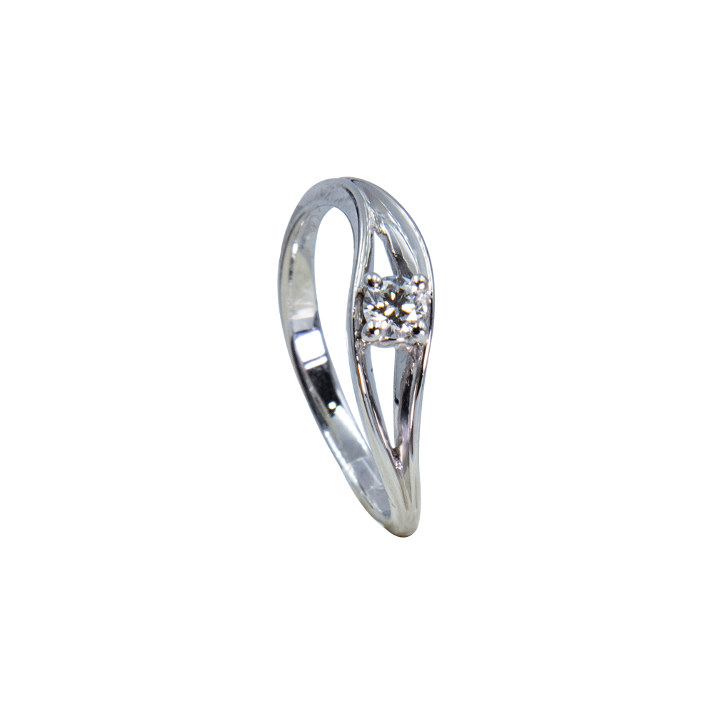 Anello solitario in oro 18kt - 0,14 ct misura 14 - Gioielleria Rapisardi