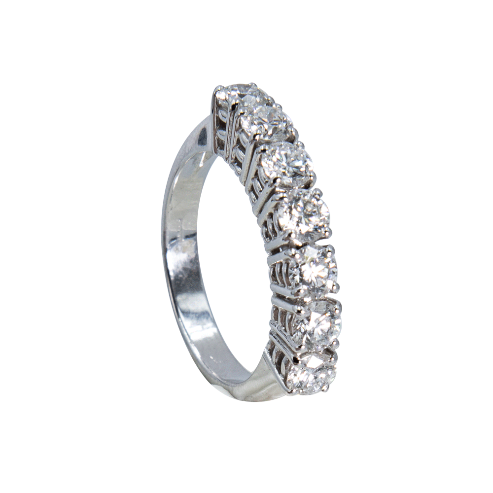 Anello riviera in oro bianco 18kt e diamanti naturali - Gioielleria ...